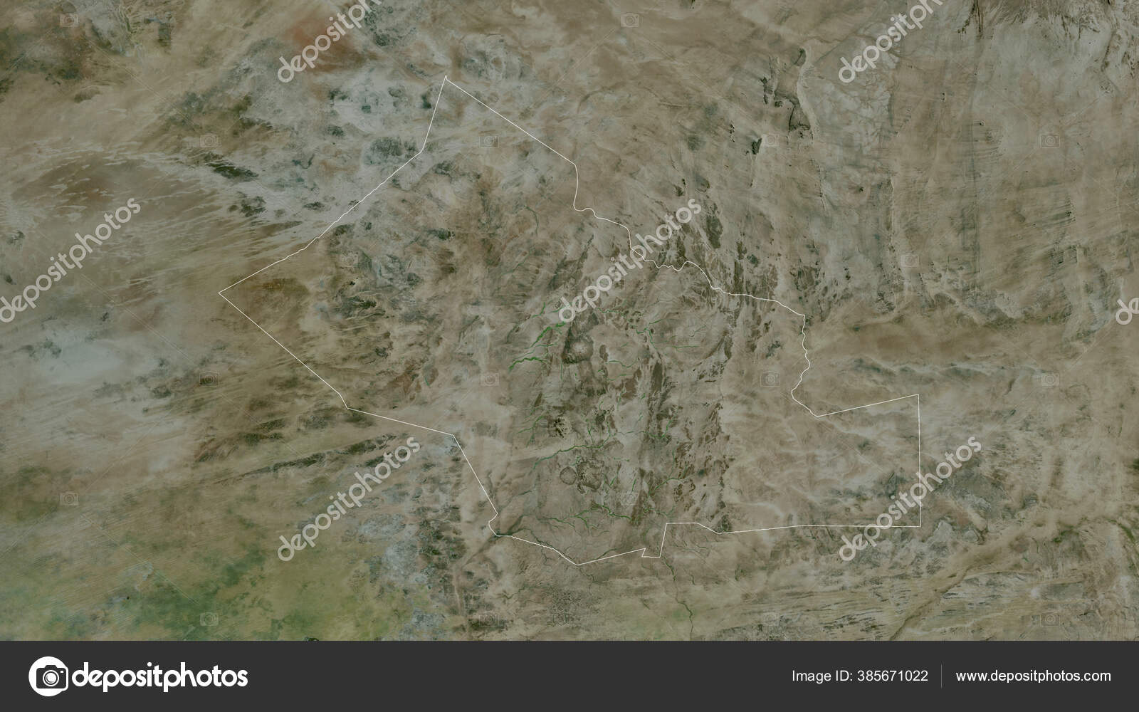 Kidal Region Mali Satellite Imagery Shape Outlined Its Country Area ...