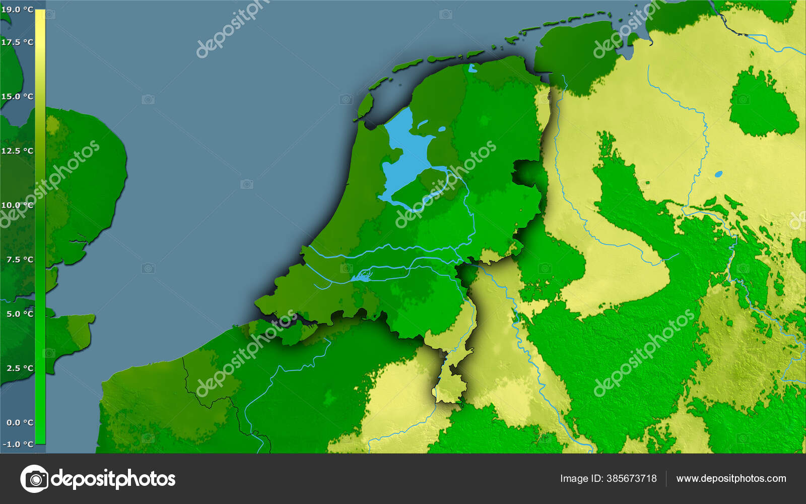 Mean Temperature Warmest Quarter Netherlands Area Stereographic ...
