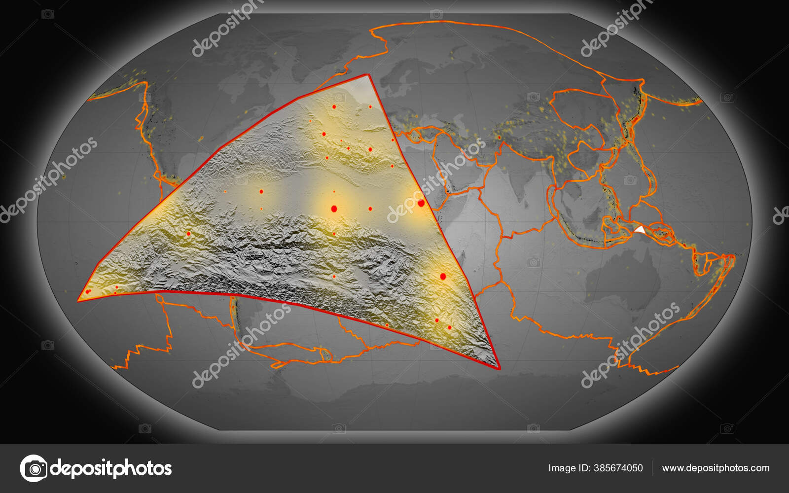 Maoke Tectonic Plate Extruded Presented Global Grayscale Elevation Map ...
