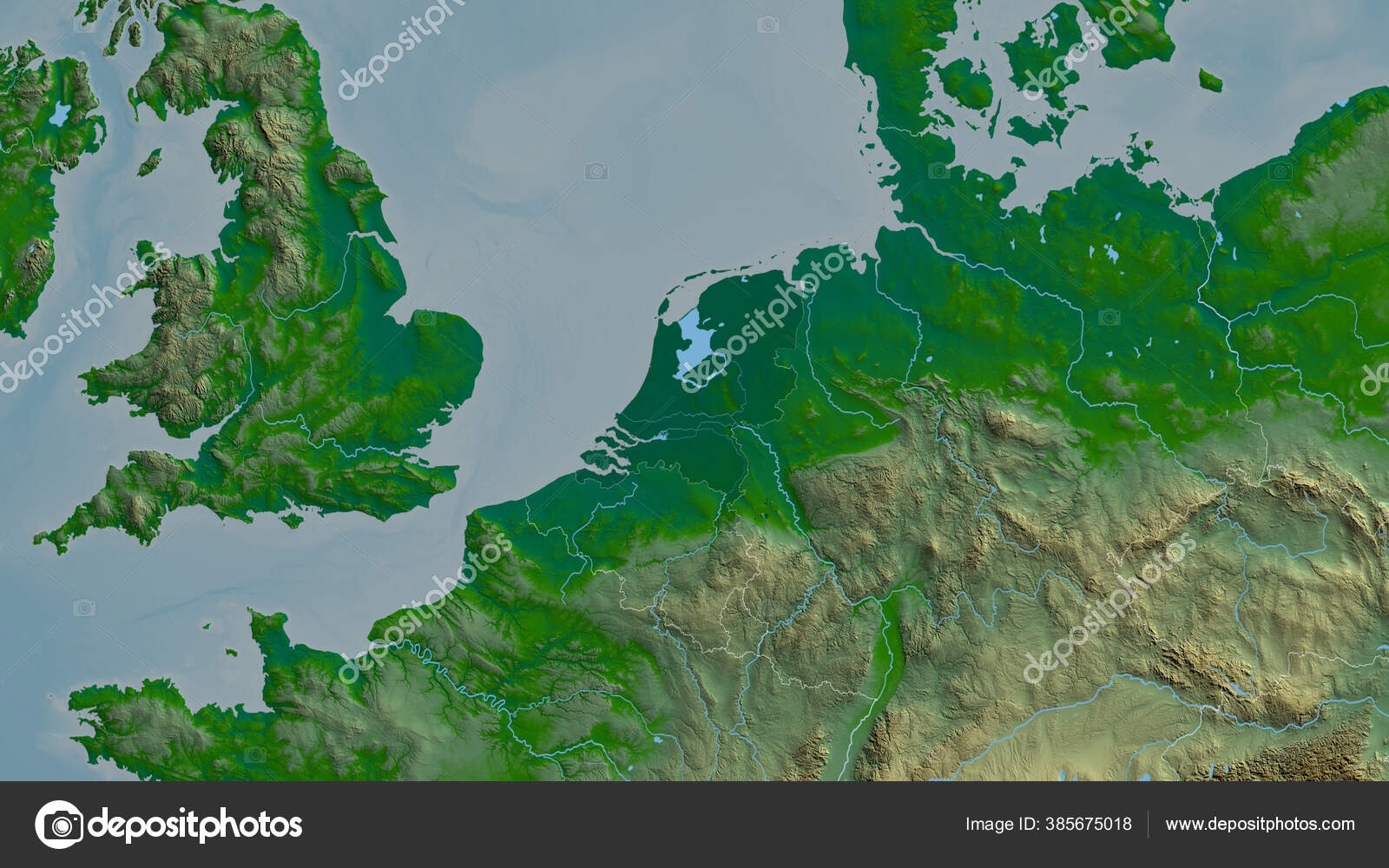 Netherlands Physical Features Map