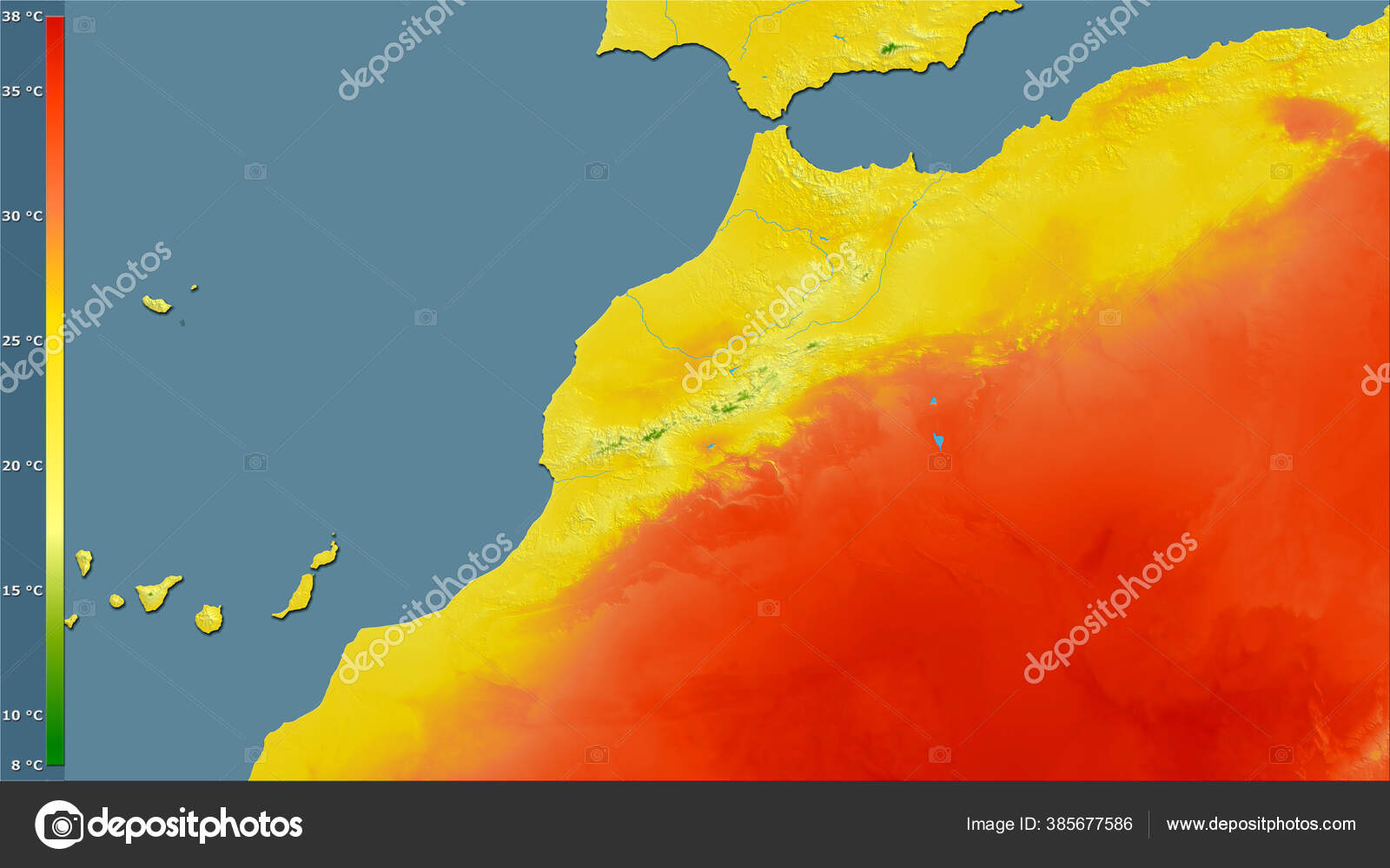 Mean Temperature Warmest Quarter Morocco Area Stereographic Projection ...