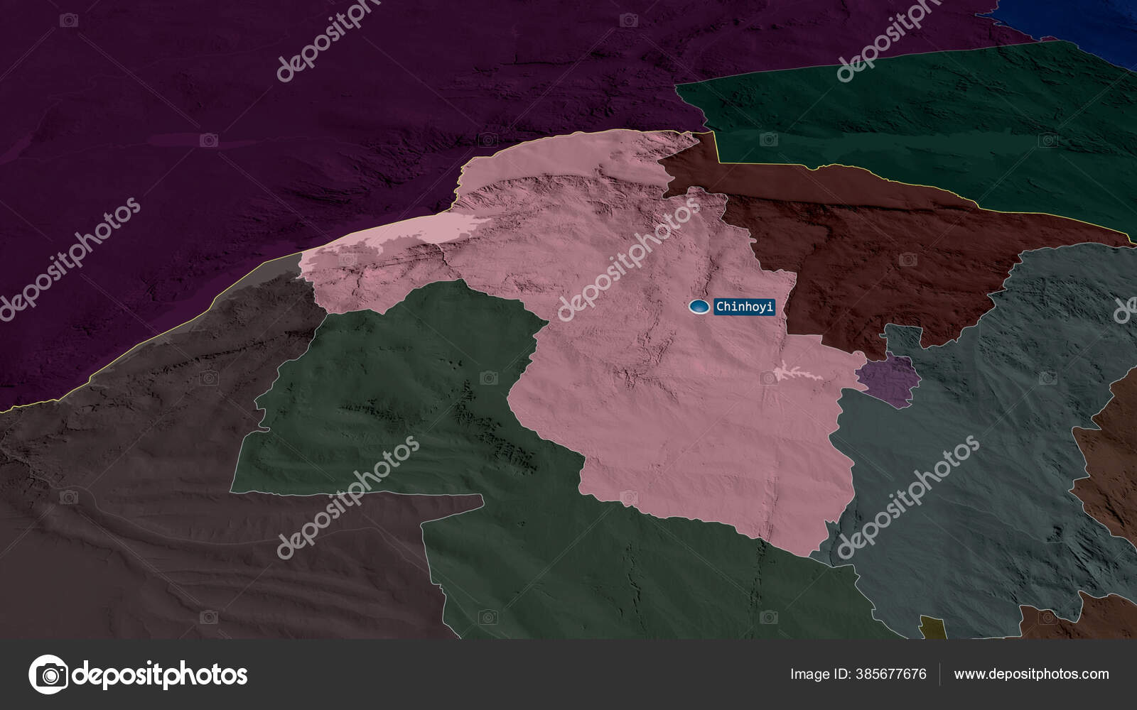 Mashonaland West Province Zimbabwe Zoomed Highlighted Capital Colored ...