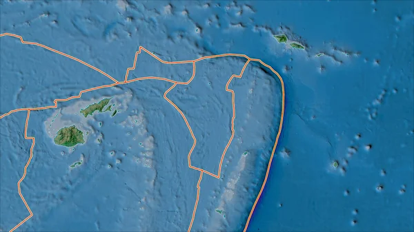Tectonic Plates Borders Physical Map Areas Adjacent Tonga Plate Area ...