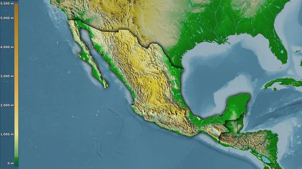 Physical Map Of The Sierra Madre Mountains Chiapas, Mexico Geography
