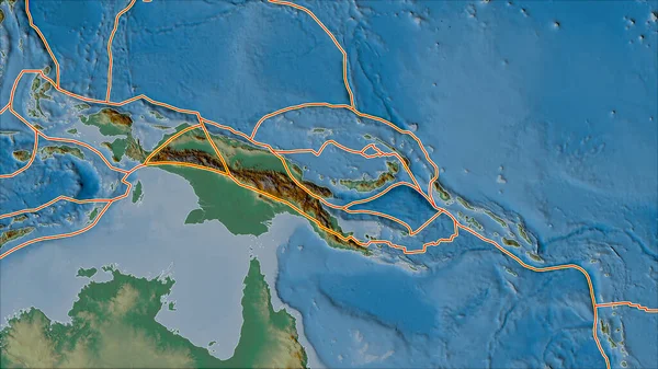 Tectonic Plates Borders Relief Map Areas Adjacent Timor Plate Area ...