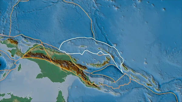 Tectonic Plates Borders Physical Map Areas Adjacent Woodlark Plate Area ...