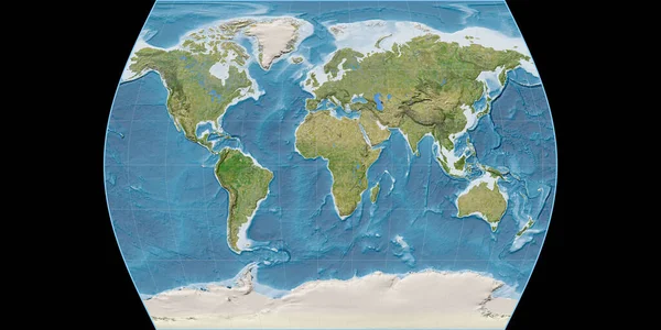 World Map Times Atlas Projection Centered East Longitude Satellite ...
