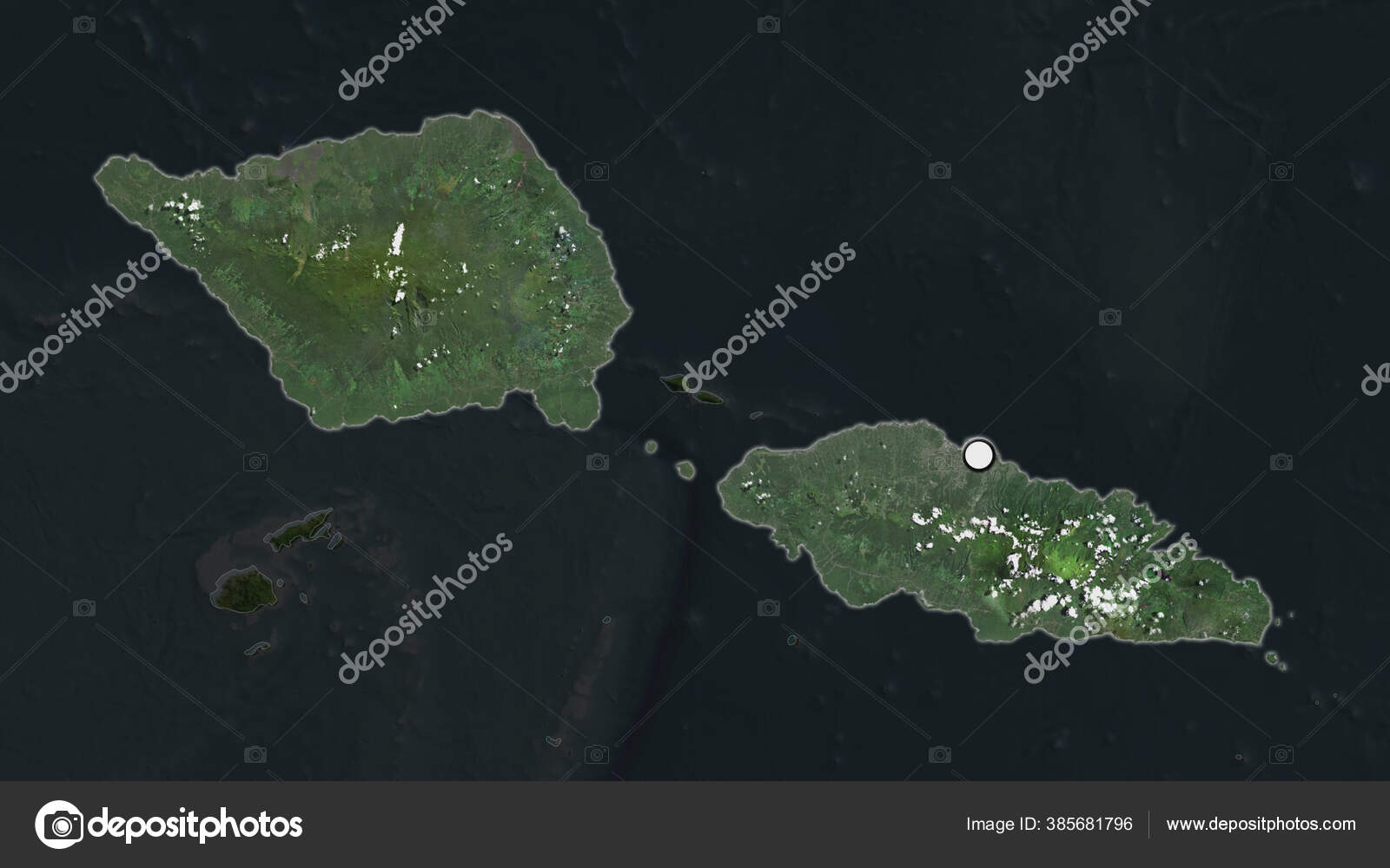 Highlighted Area Samoa Capital Point Desaturated Map Its Neighbourhood ...