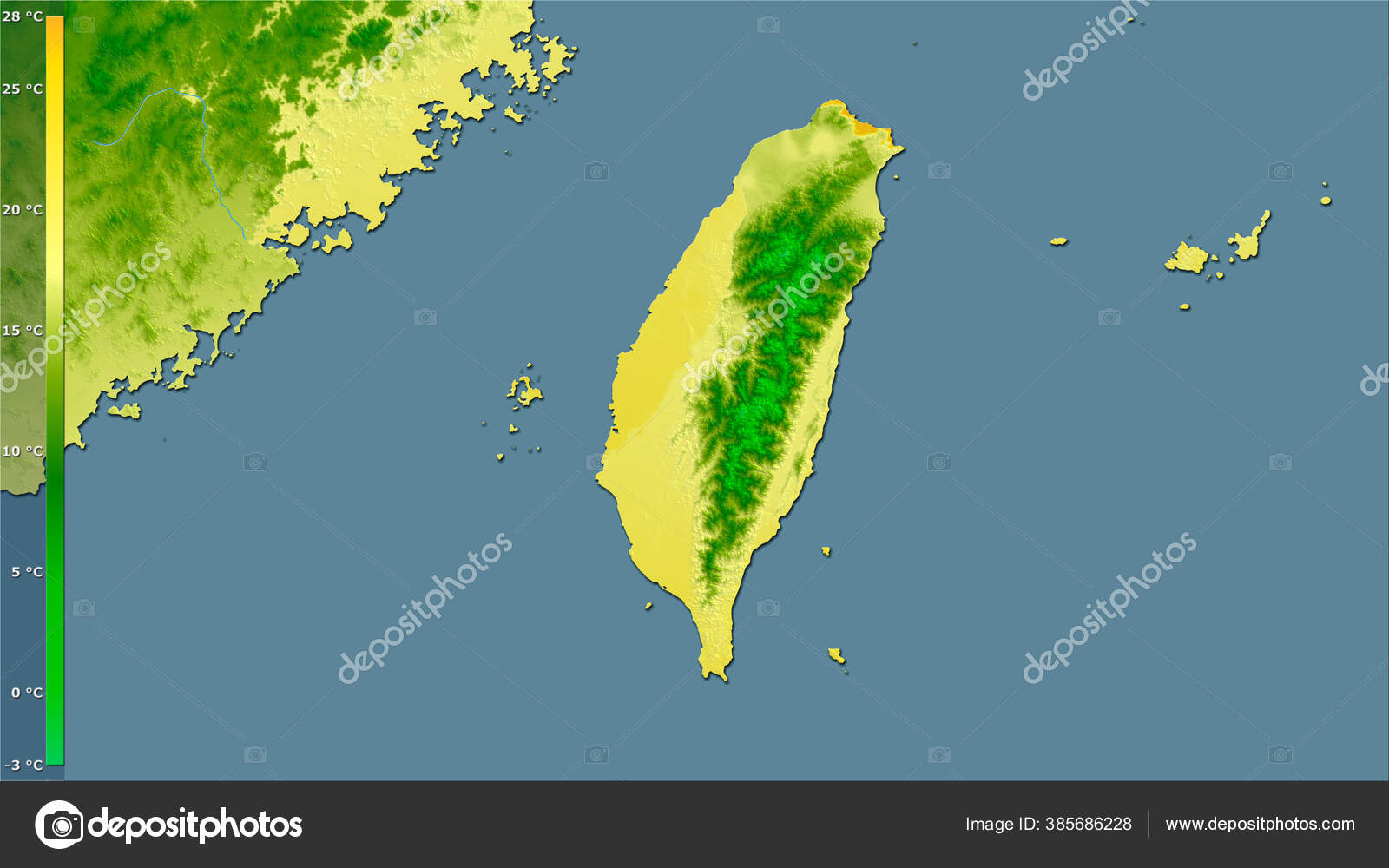 Mean Temperature Warmest Quarter Taiwan Area Stereographic Projection ...
