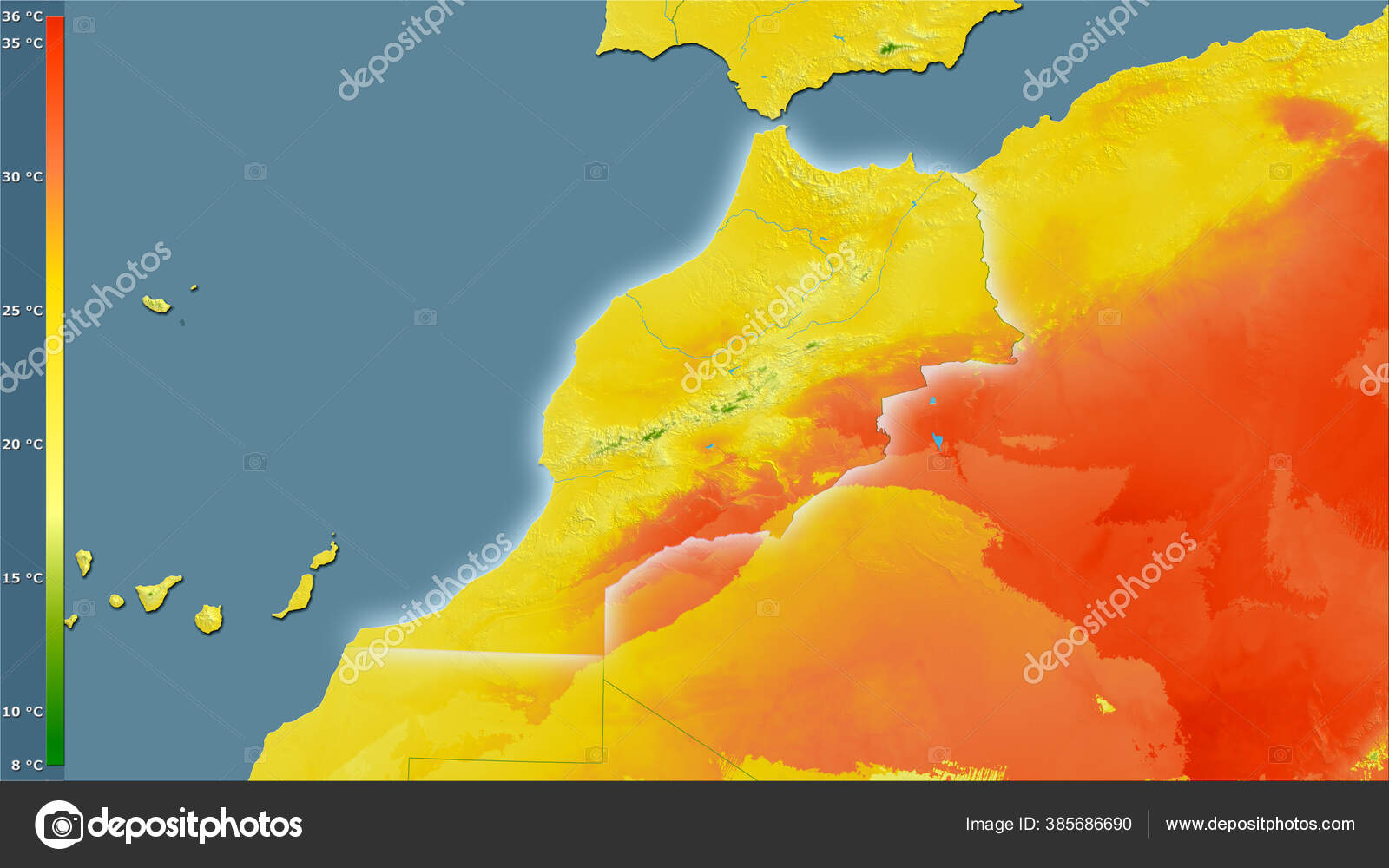 Mean Temperature Warmest Quarter Morocco Area Stereographic Projection ...