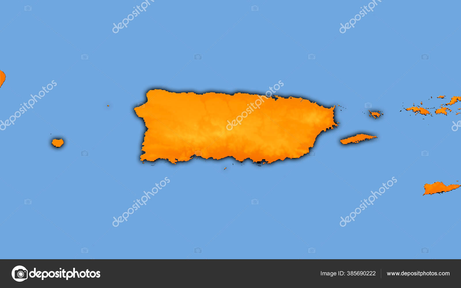 Puerto Rico Area Annual Temperature Map Stereographic Projection Raw ...