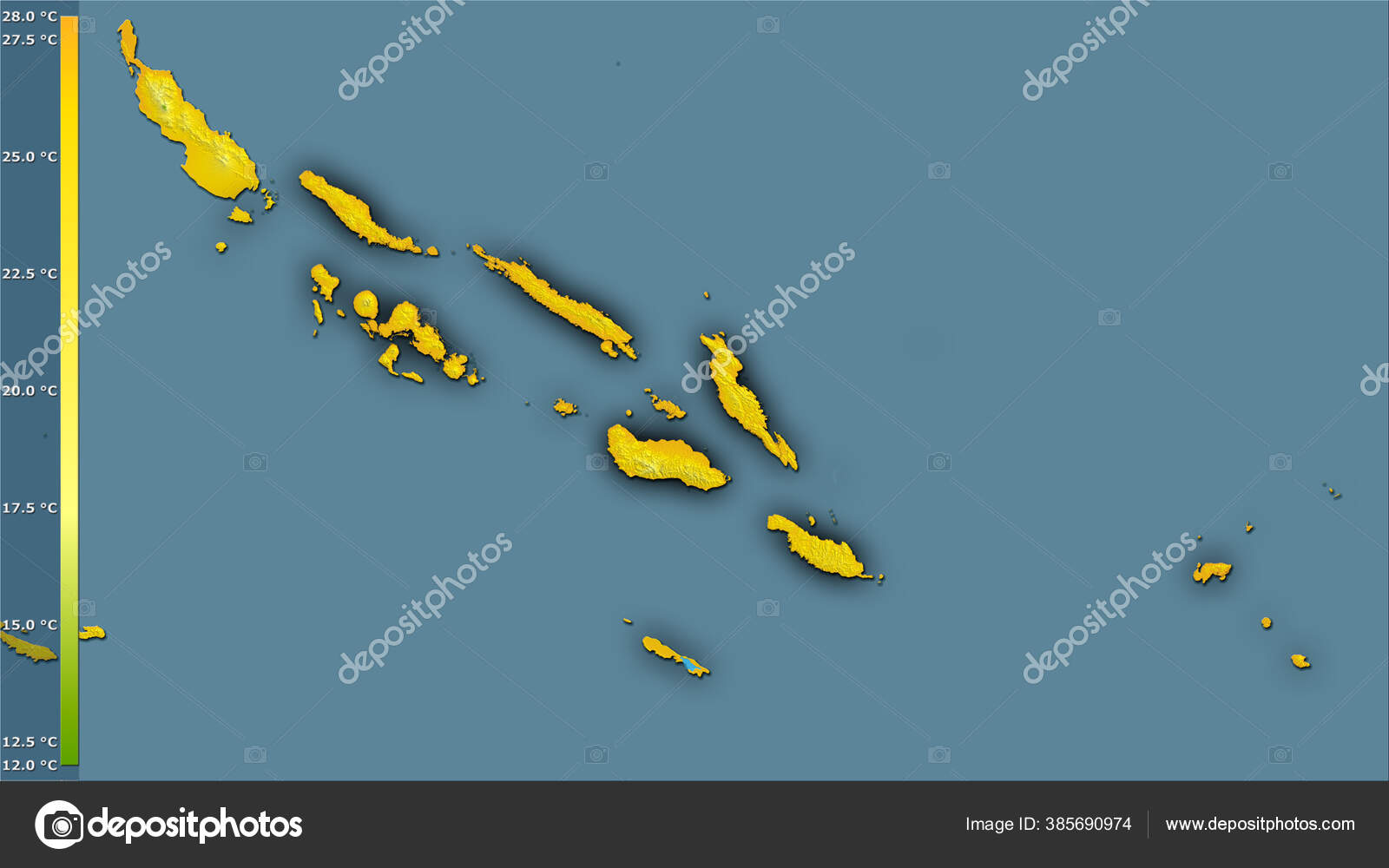 Mean Temperature Warmest Quarter Solomon Islands Area Stereographic ...
