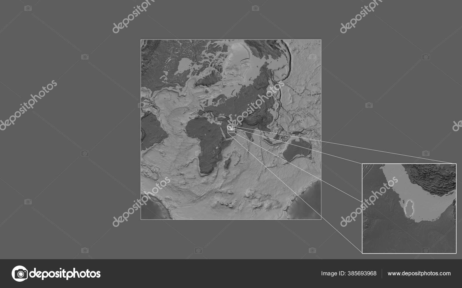 Expanded Enlarged Area Qatar Extracted Large Scale Map World Leading ...