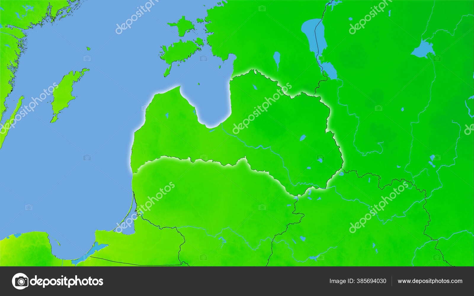 Latvia Area Annual Temperature Map Stereographic Projection Raw ...