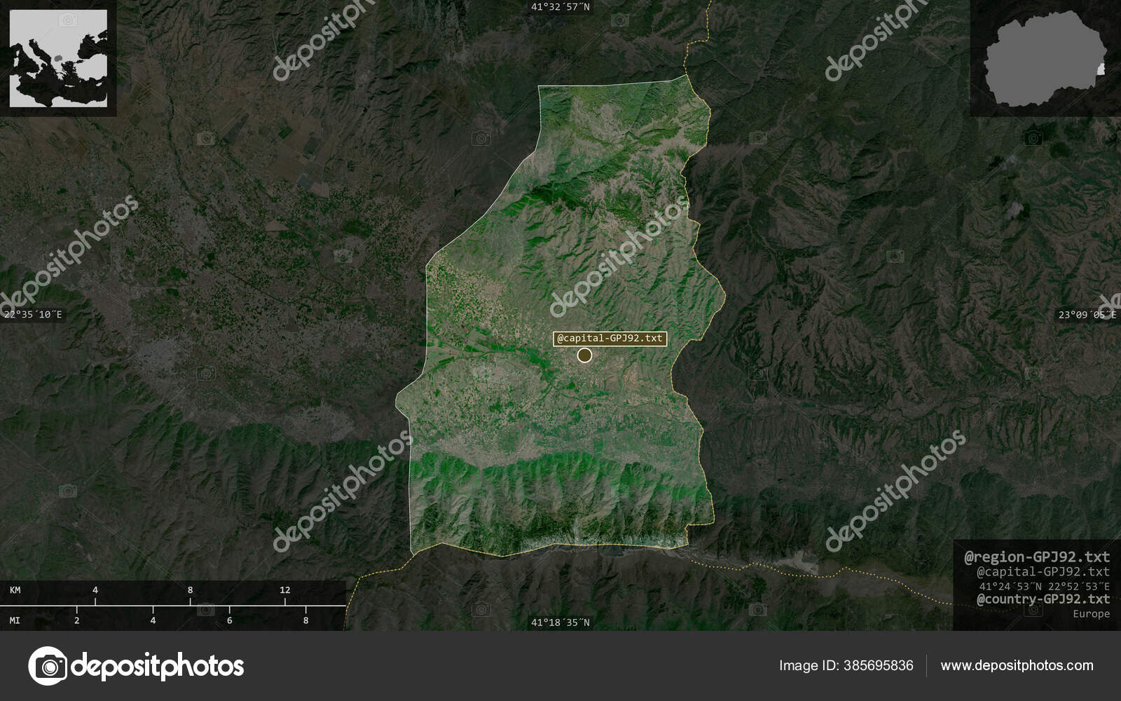 Novo Selo Municipality Macedonia Satellite Imagery Shape Presented Its ...