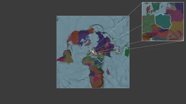 Expanded and enlarged area of Poland extracted from the large-scale map ...