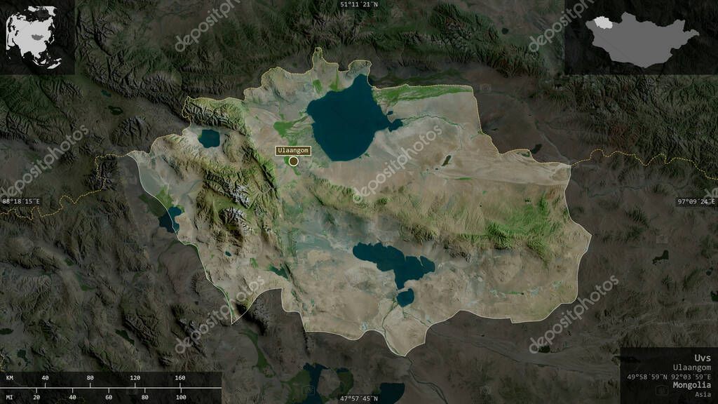 Uvs, provincia de Mongolia. Im genes de sat lite. Forma presentada ...
