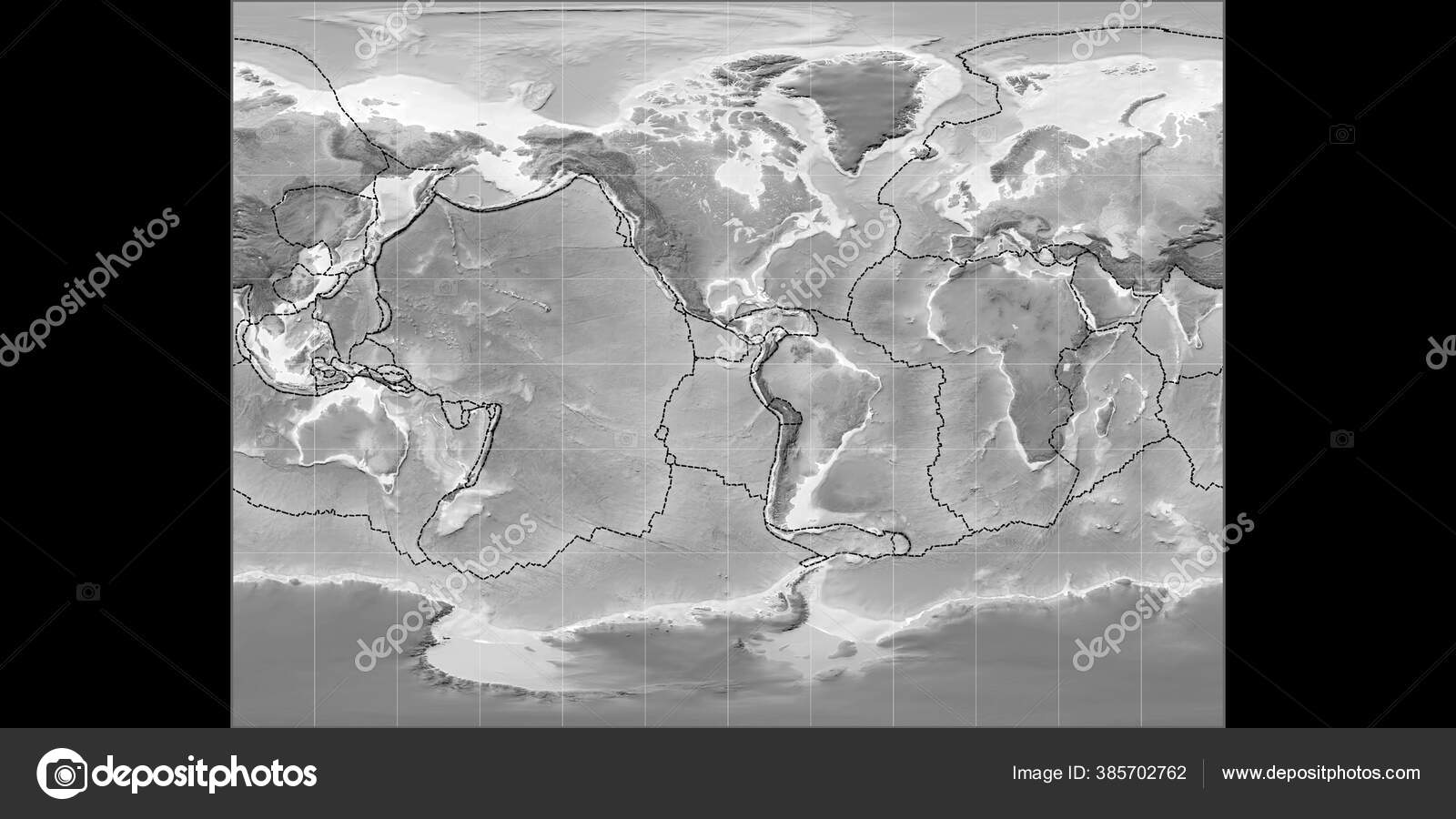 World Map Miller Cylindrical Projection Centered West Longitude ...