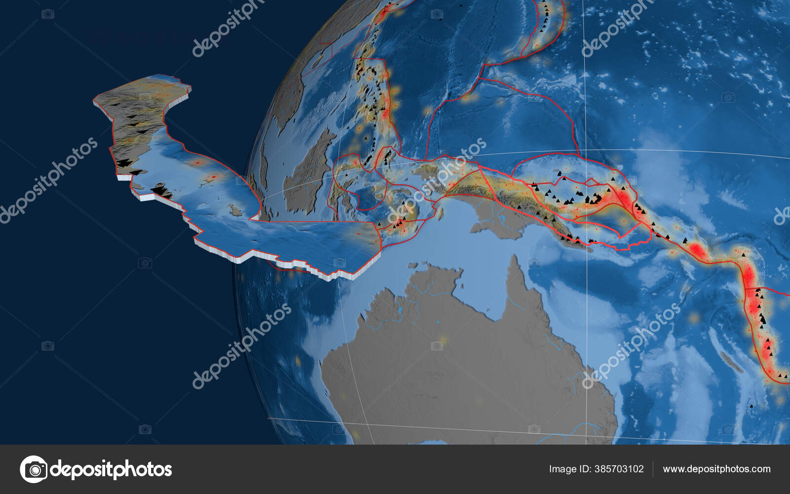 Placa Tectónica Alondra Madera Extruida Presentada Contra Globo ...