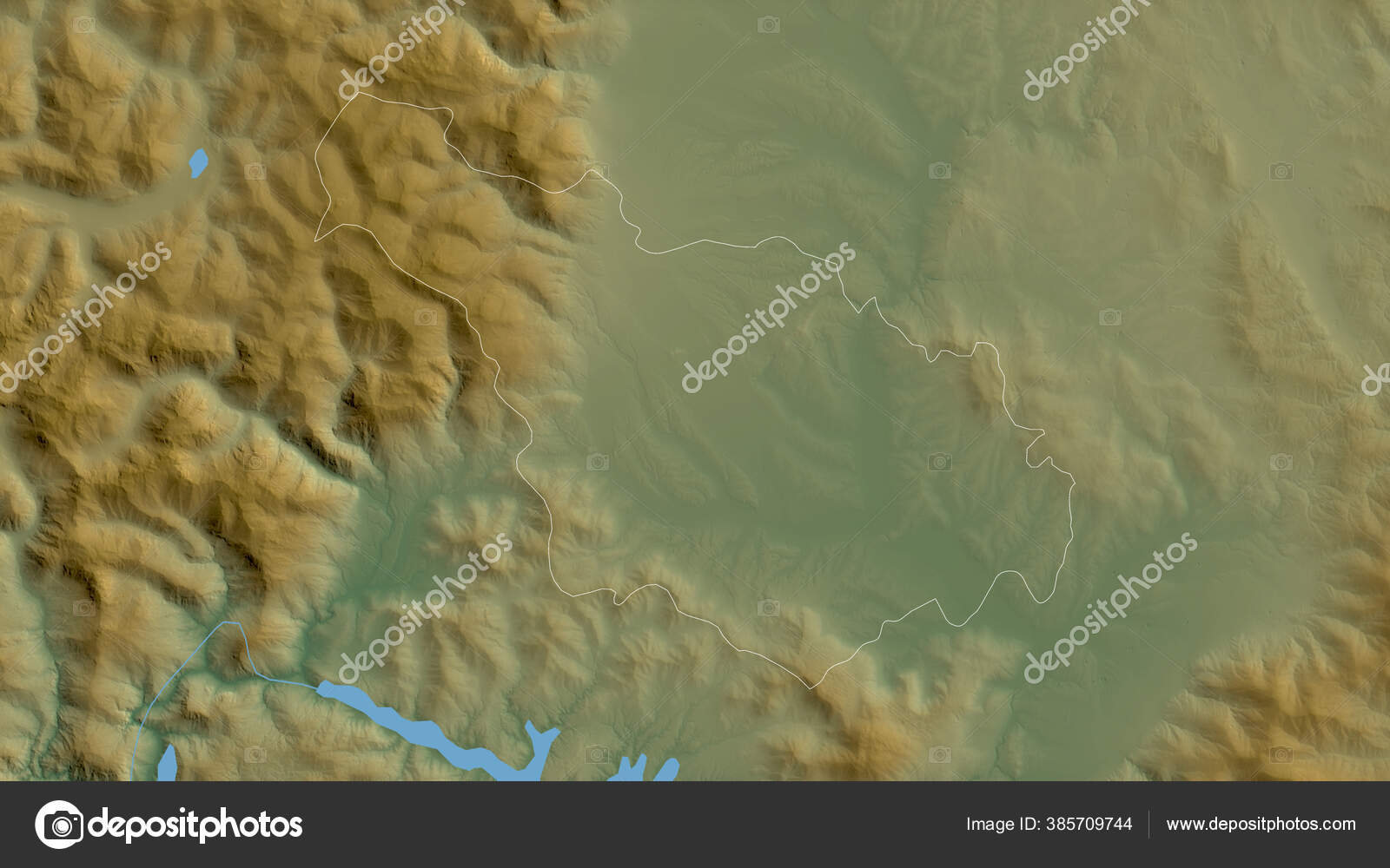 Dakovica District Kosovo Colored Shader Data Lakes Rivers Shape ...