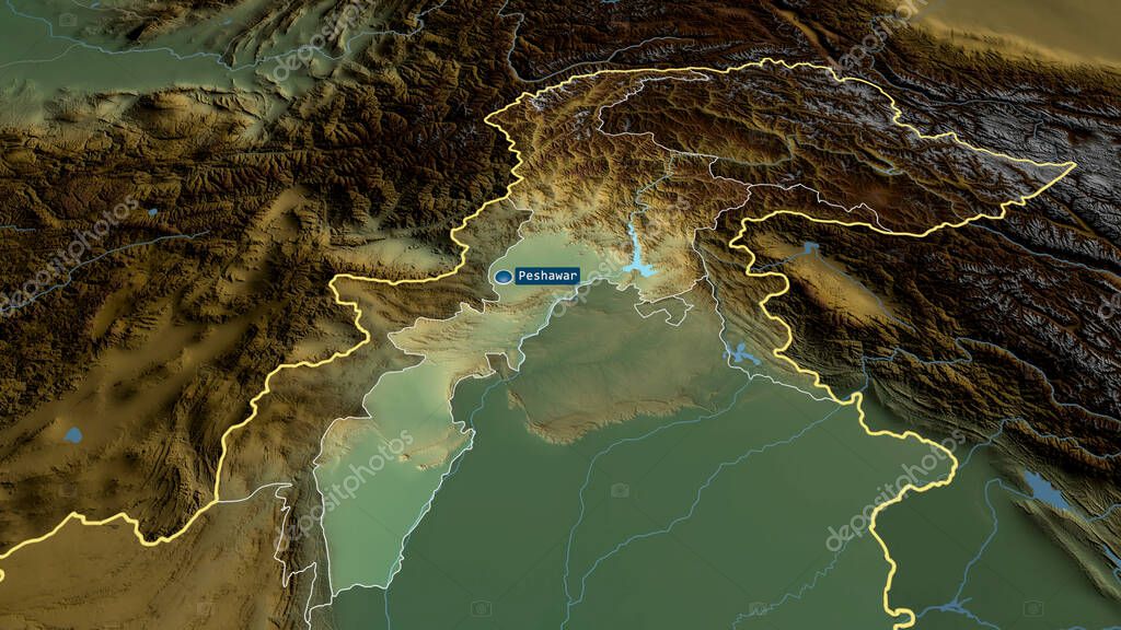 N.W.F.P. - provincia de Pakistán zoomed y destacó con capital ...