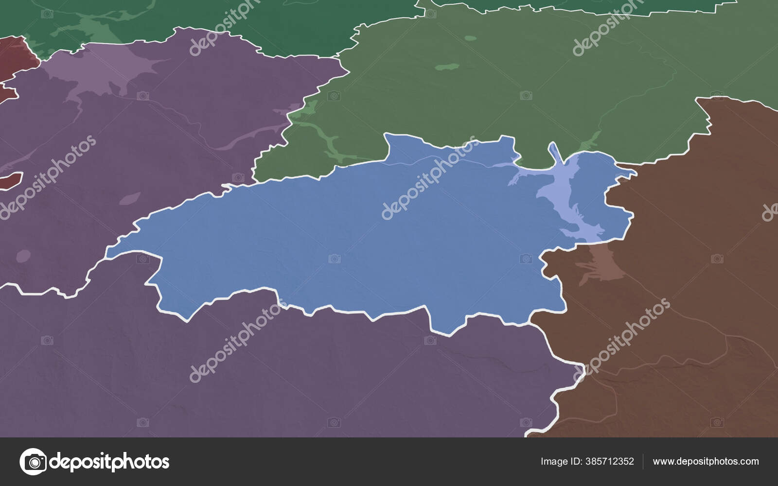 Ivanovo Region Russia Zoomed Highlighted Colored Bumped Map ...
