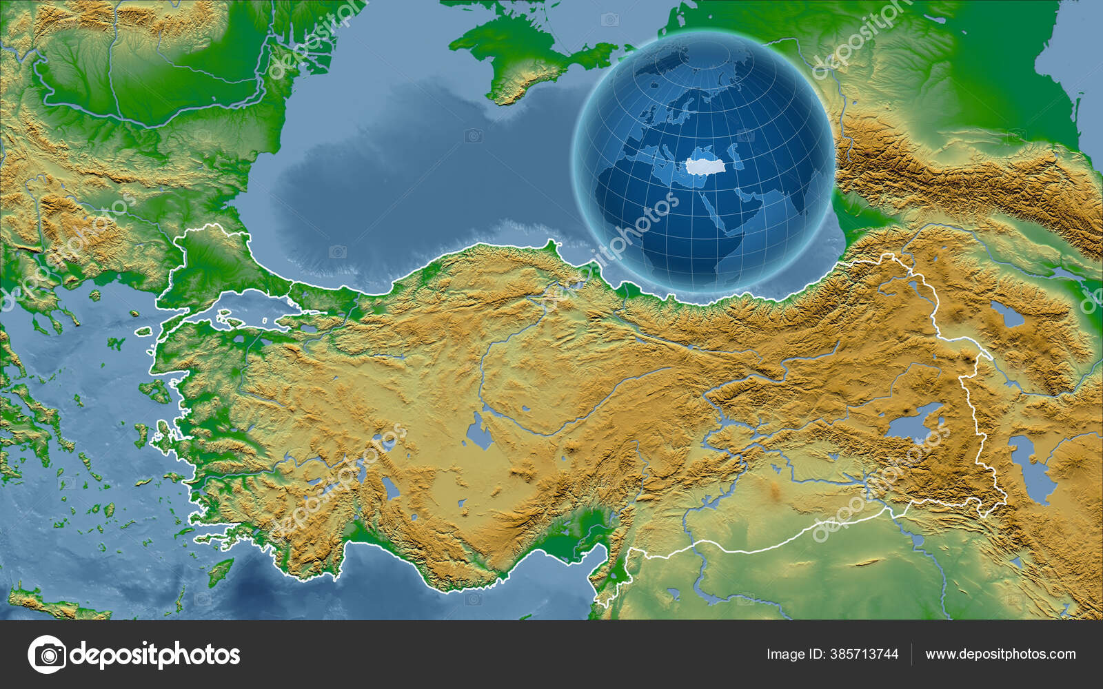 Physical Map Of Turkey