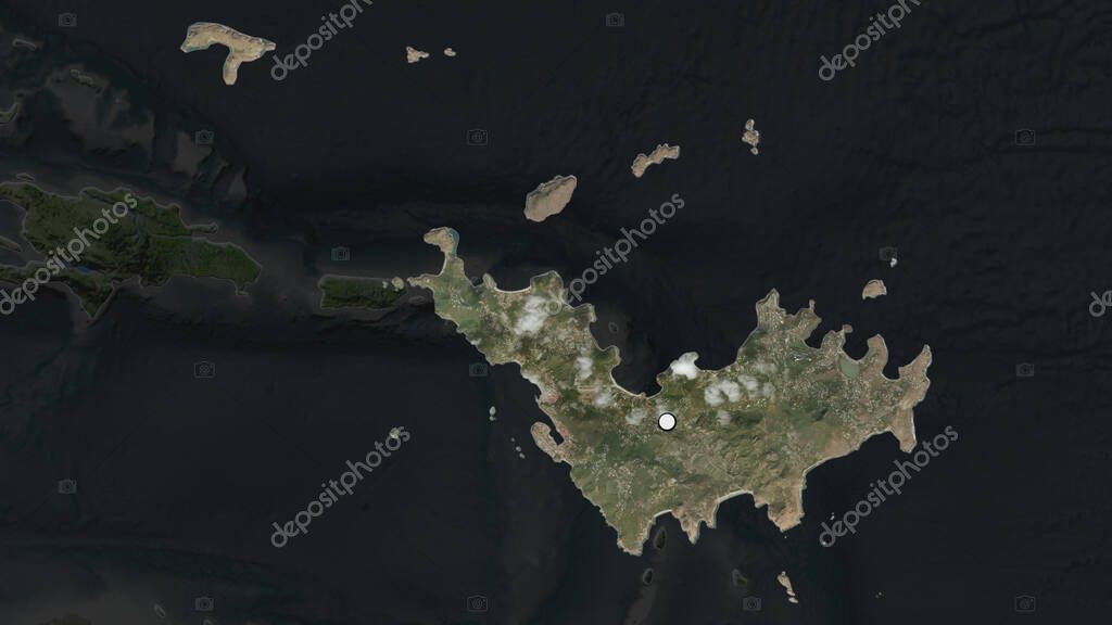 La zona destacada de San Bartolomé con punto capital en el mapa ...