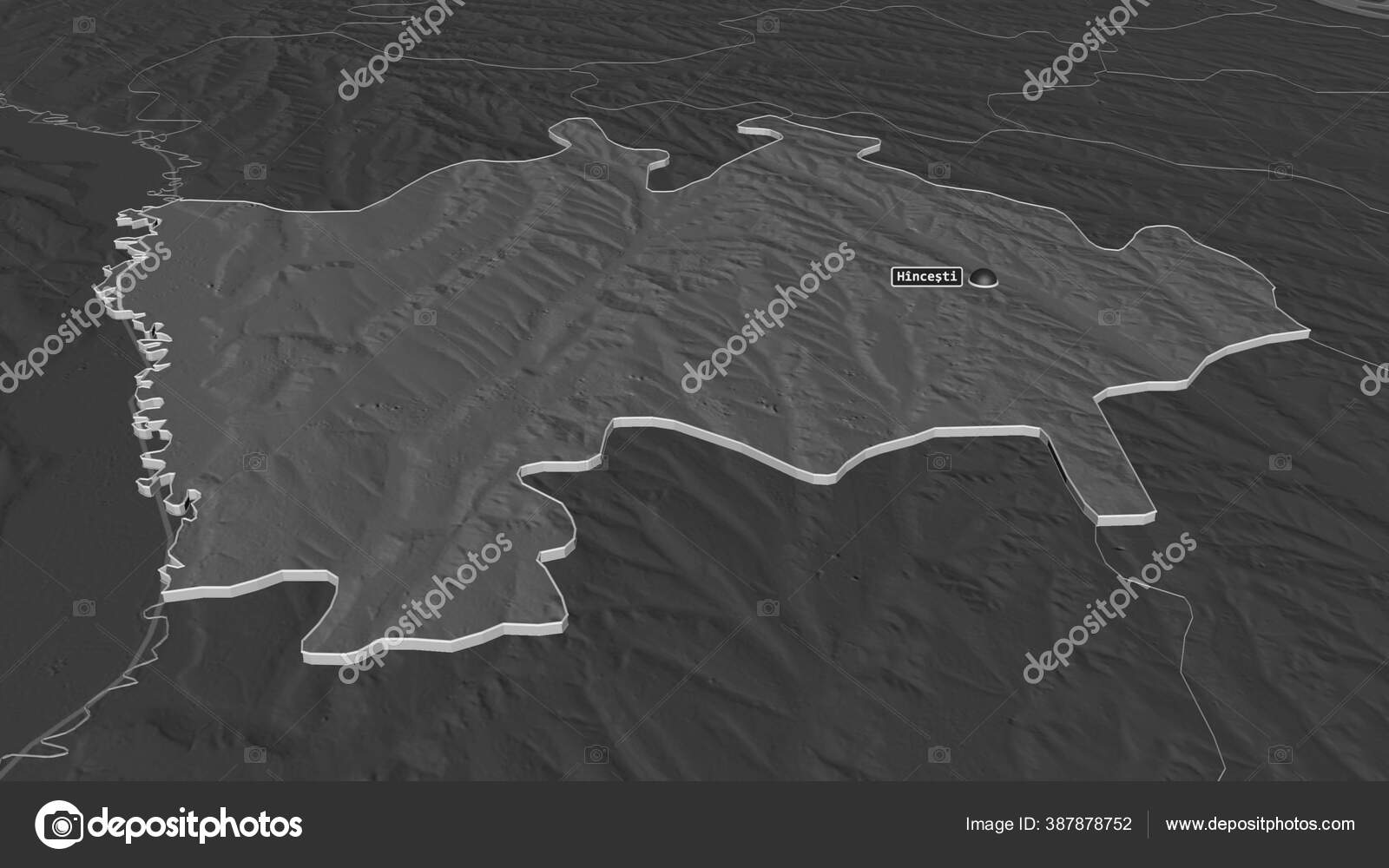 Zoom Hincesti District Moldova Extruded Oblique Perspective Bilevel ...