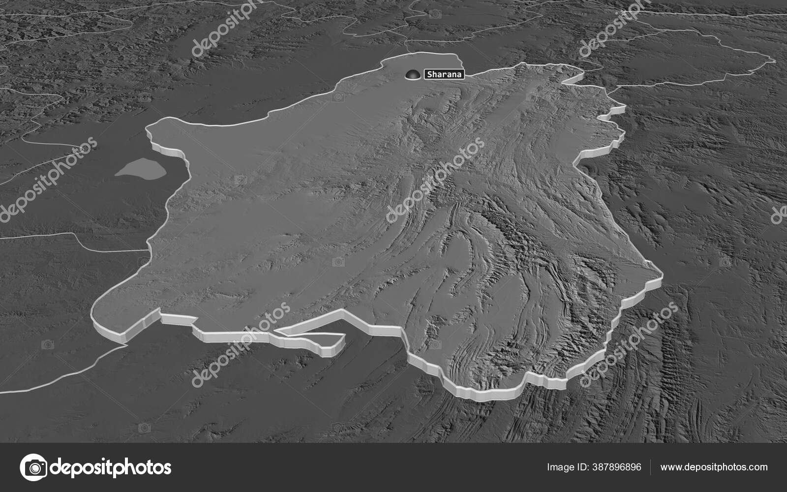 Zoom Paktika Province Afghanistan Extruded Oblique Perspective Bilevel ...