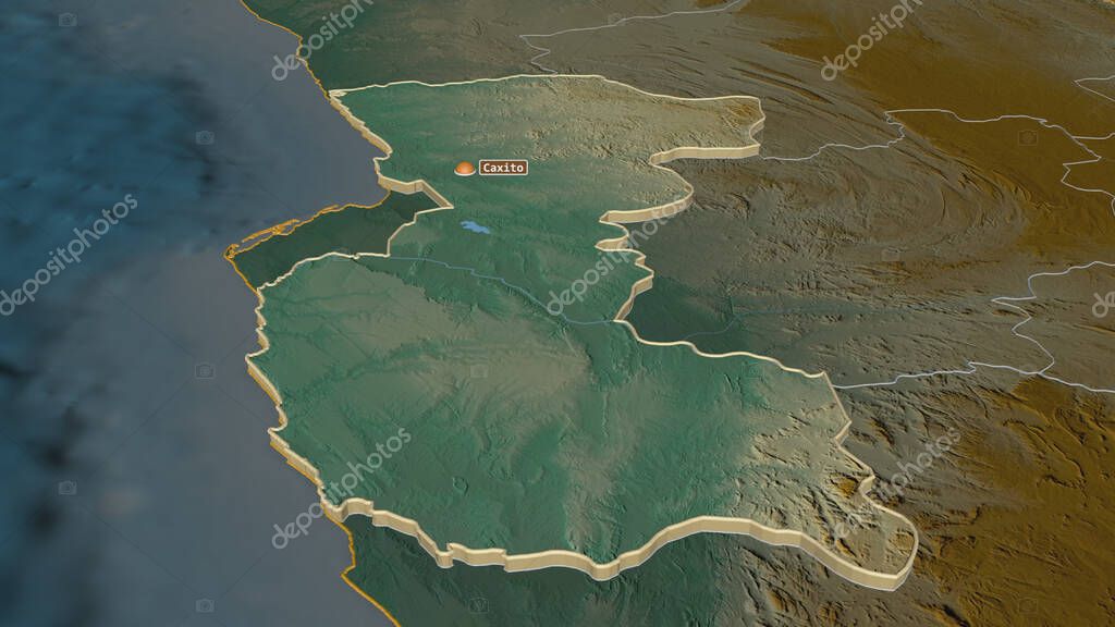 Ampliar en Bengo (provincia de Angola) extruido. Perspectiva oblicua ...