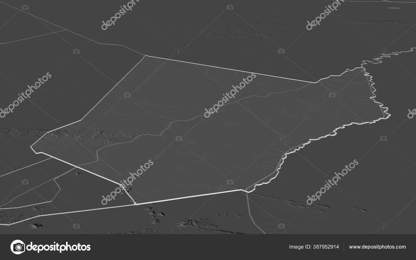 Zoom Kgatleng District Botswana Outlined Oblique Perspective Bilevel ...