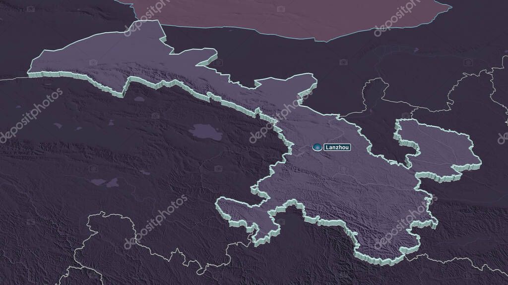 Ampliar en Gansu (provincia de China) extruido. Perspectiva oblicua ...