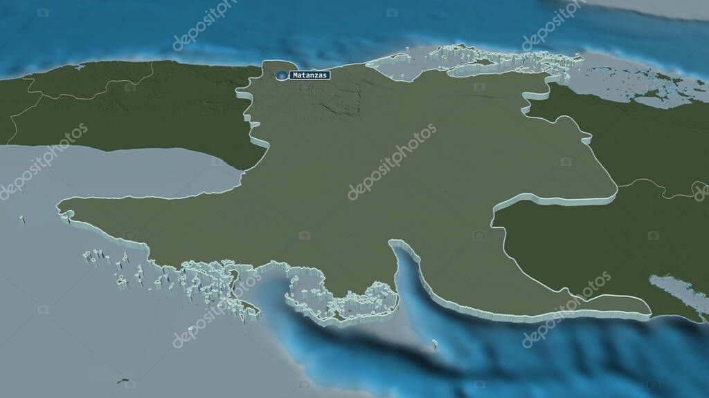 Ampliar en Matanzas (provincia de Cuba) extruido. Perspectiva oblicua ...