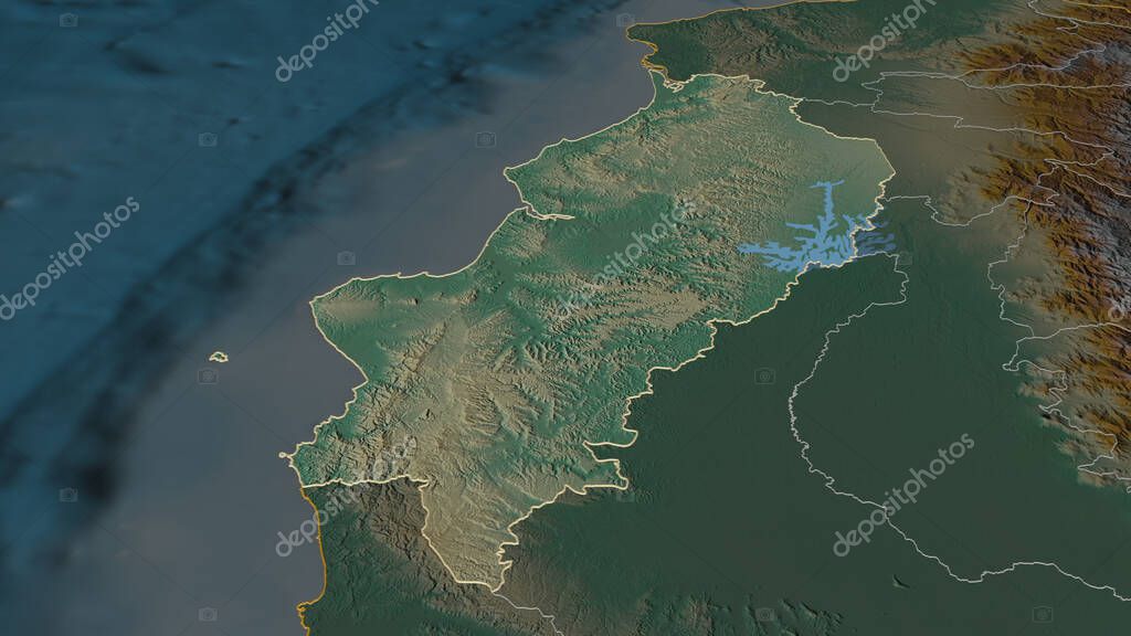 Ampliar en Manabí (provincia de Ecuador) esbozado. Perspectiva oblicua ...