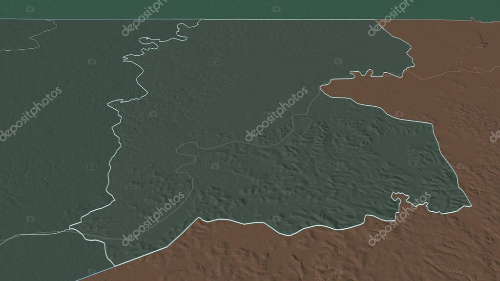 Ampliar en Gabu (región de Guinea-Bissau) esbozado. Perspectiva oblicua ...