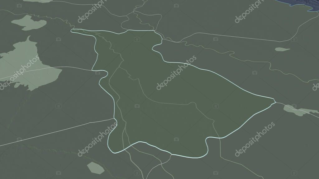 Acérquese a Babil (provincia de Irak) esbozado. Perspectiva oblicua ...
