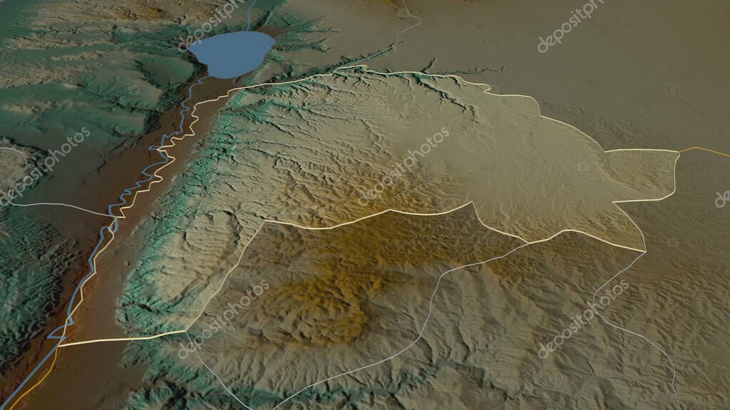 Ampliar en Irbid (provincia de Jordania) esbozado. Perspectiva oblicua. Mapa topográfico en ...