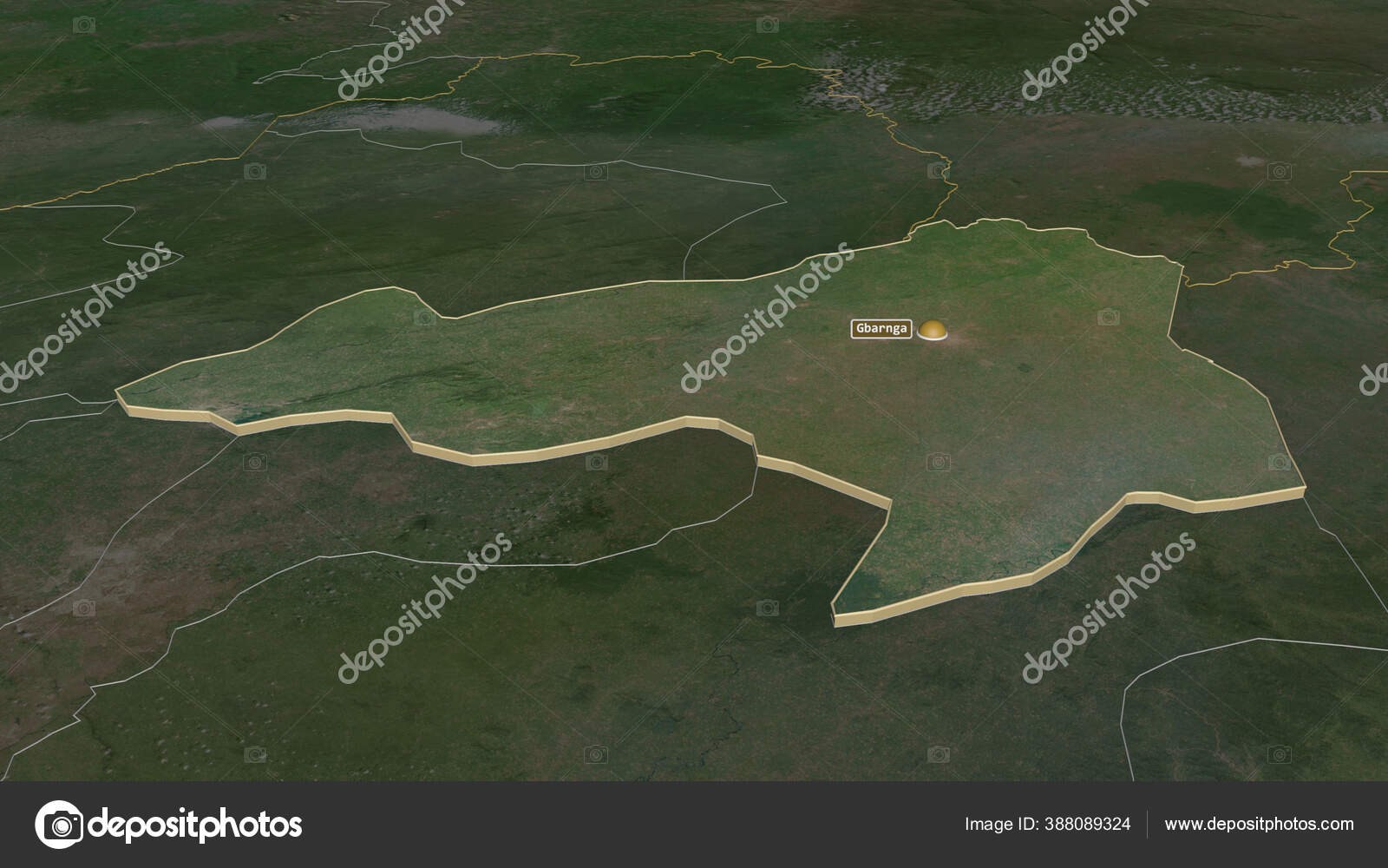 Zoom Bong County Liberia Extruded Oblique Perspective Satellite Imagery ...