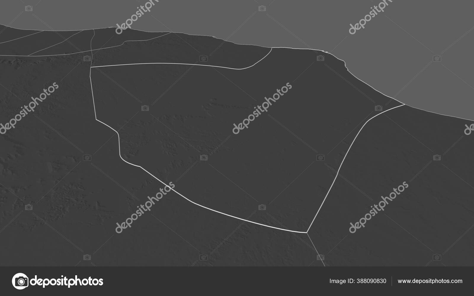 Acérquese Misratah Distrito Libia Esbozado Perspectiva Oblicua Mapa ...