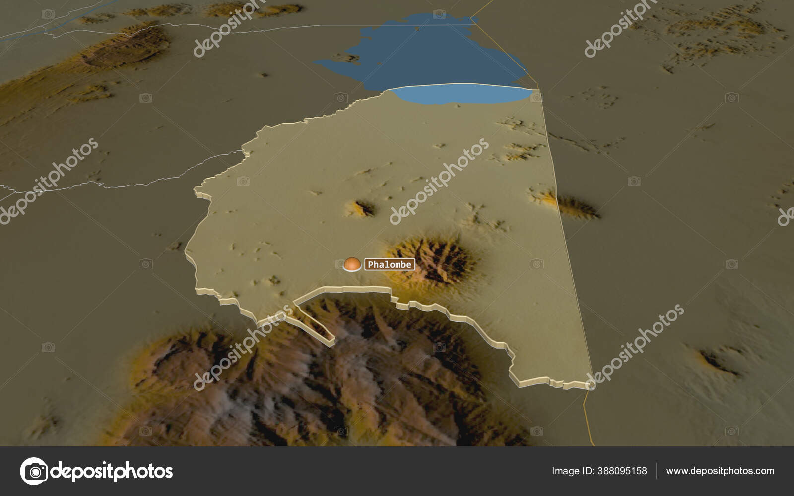 Zoom Phalombe District Malawi Extruded Oblique Perspective Topographic ...