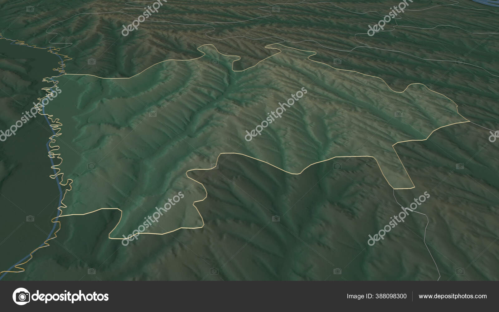 Zoom Hincesti District Moldova Outlined Oblique Perspective Topographic ...