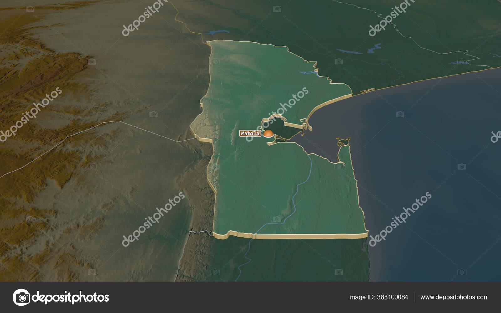 Zoom Maputo Province Mozambique Extruded Oblique Perspective ...