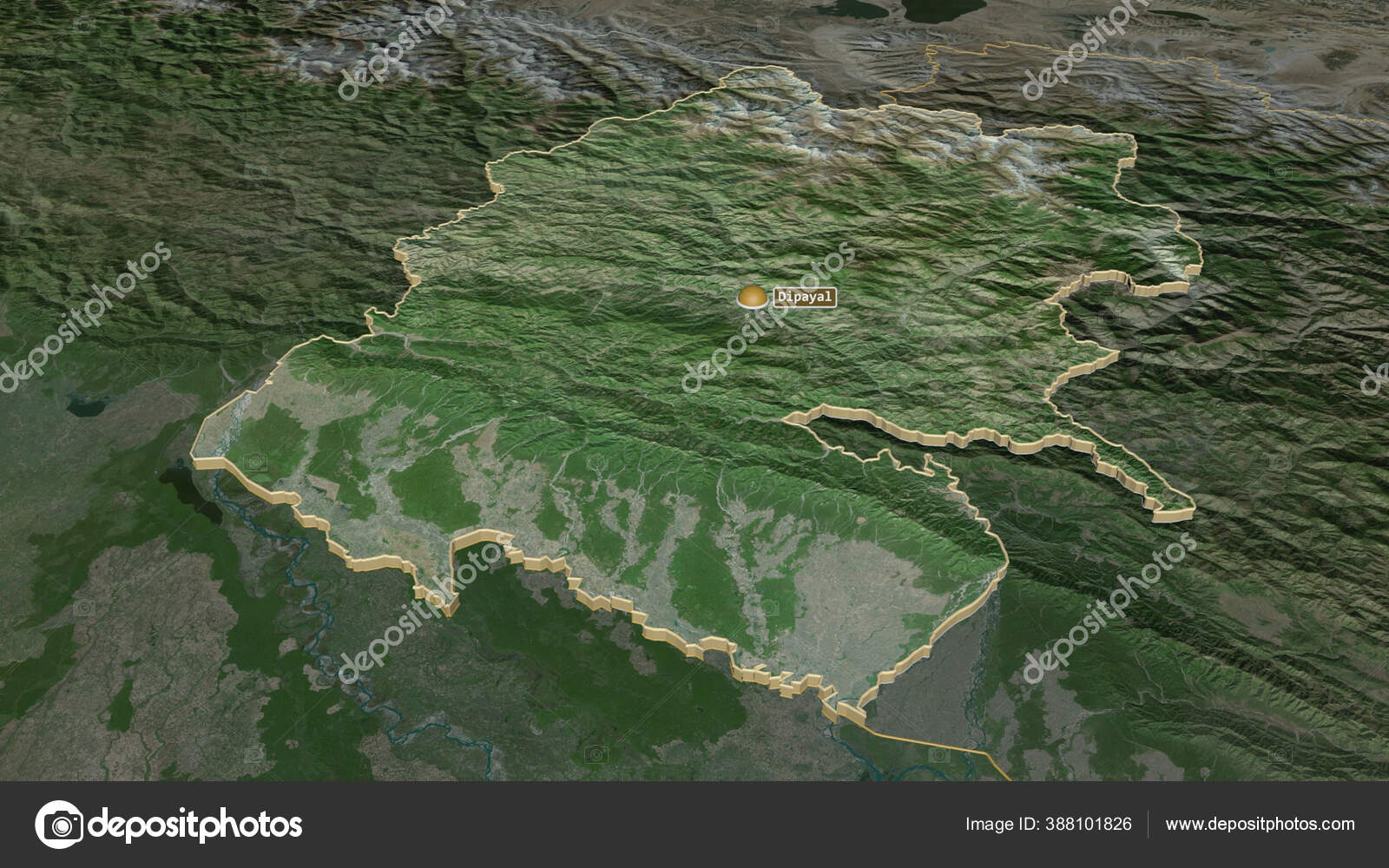 Zoom Far Western Development Region Nepal Extruded Oblique Perspective ...
