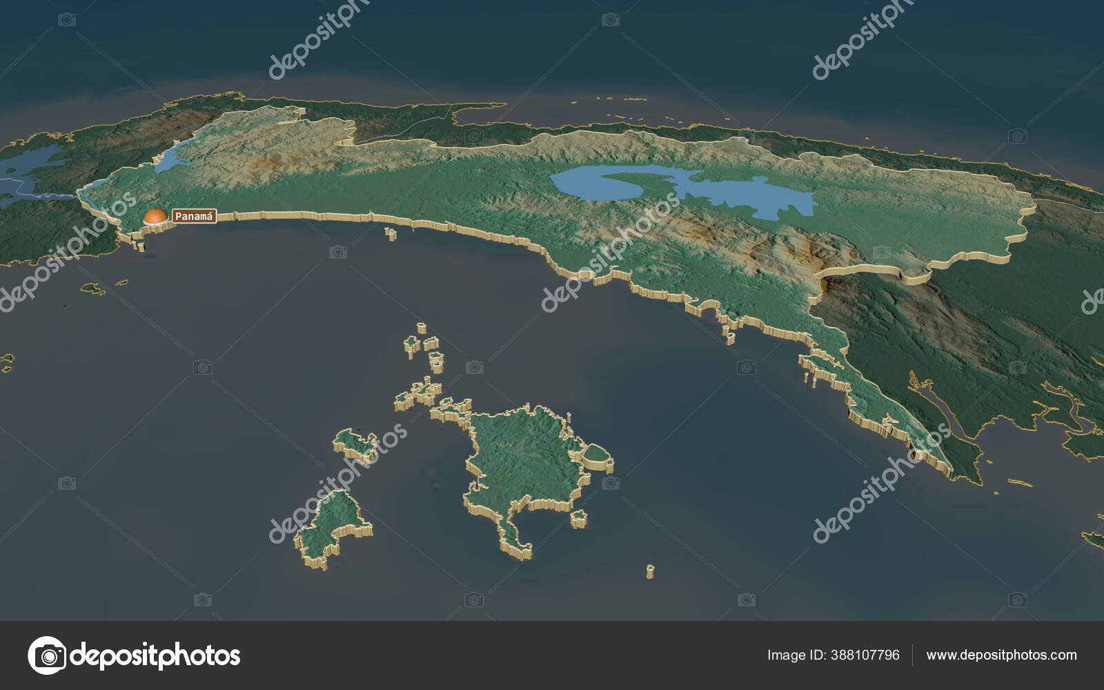 Zoom Panama Province Panama Extruded Oblique Perspective Topographic ...