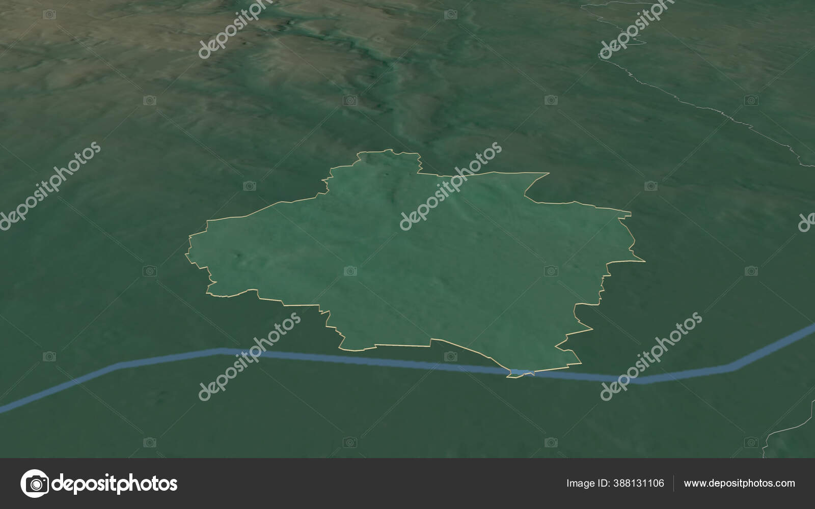 Zoom Derby Unitary Authority England Outlined Oblique Perspective ...
