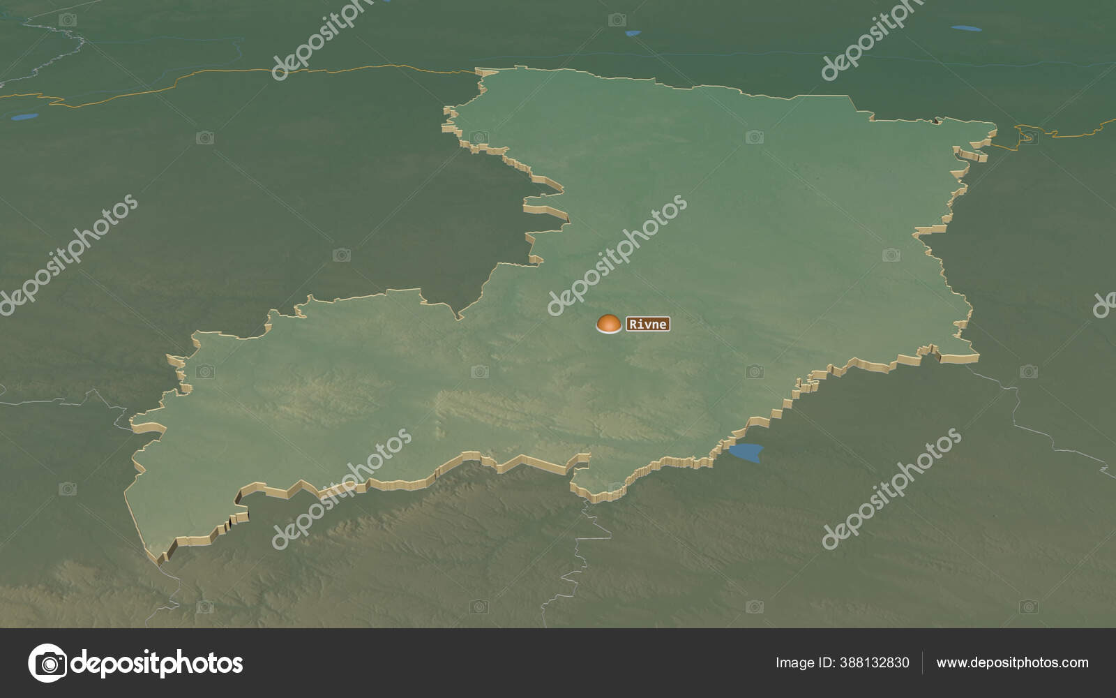 Zoom Rivne Region Ukraine Extruded Oblique Perspective Topographic ...