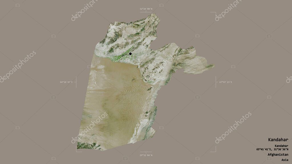 Zona de Kandahar, provincia de Afganistán, aislada sobre un sólido ...