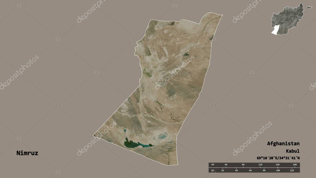 Forma de Nimruz, provincia de Afganistán, con su capital aislada sobre ...