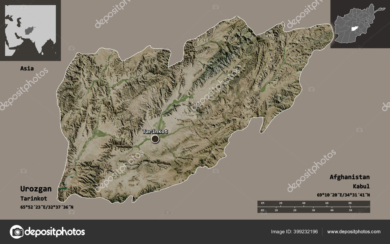 Forma Urozgan Provincia Afganistán Capital Escala Distancia Vistas ...